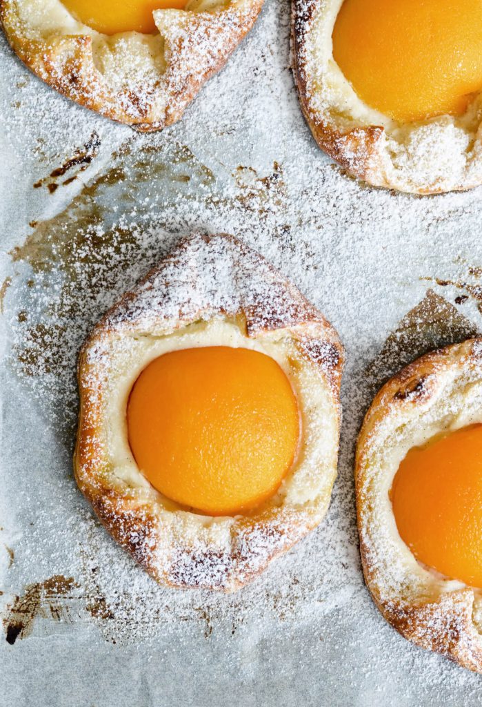 Peach ricotta pastries
