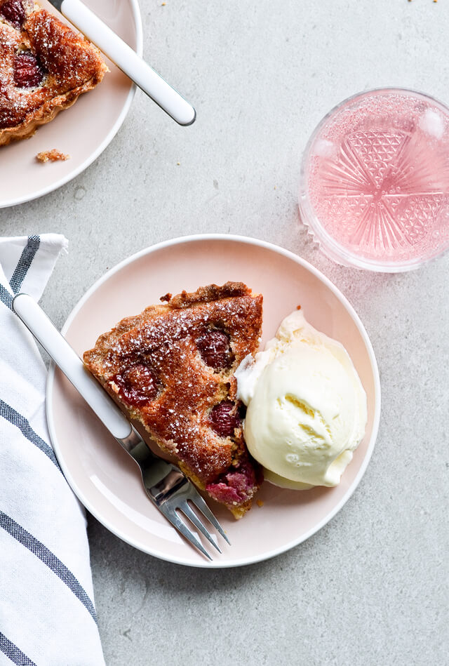 Cherry frangipane tart