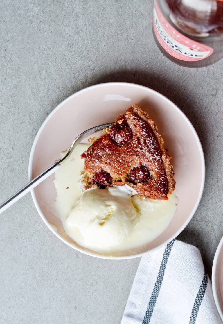 Cherry frangipane tart