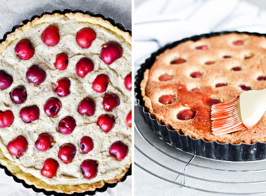 Cherry frangipane tart