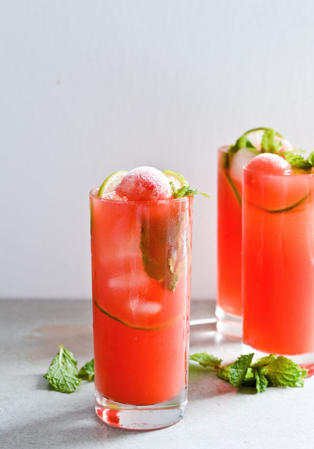 Lime watermelon coconut water