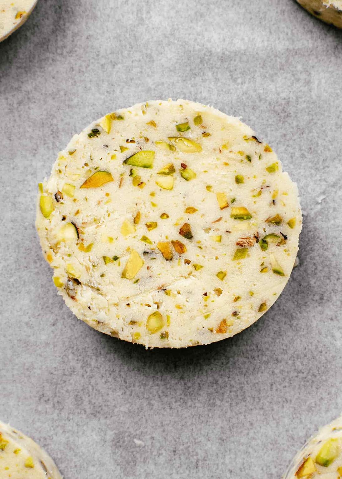 Rose water pistachio shortbread cookies
